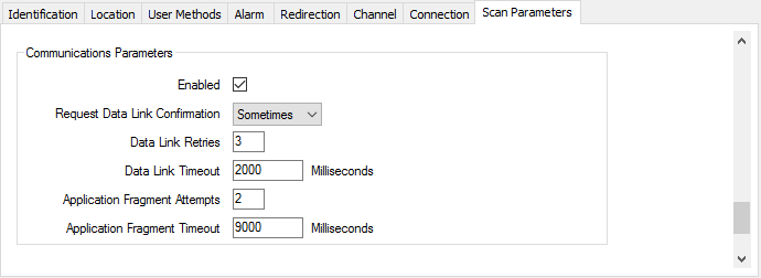 DNP3 Driver Guide - Configure the Communications Parameters (Configuring a DNP3 Channel)